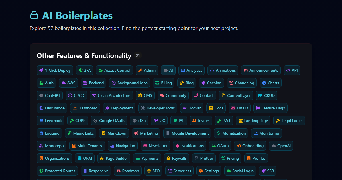 The Best AI Boilerplates & Templates | BoilerplateVault
